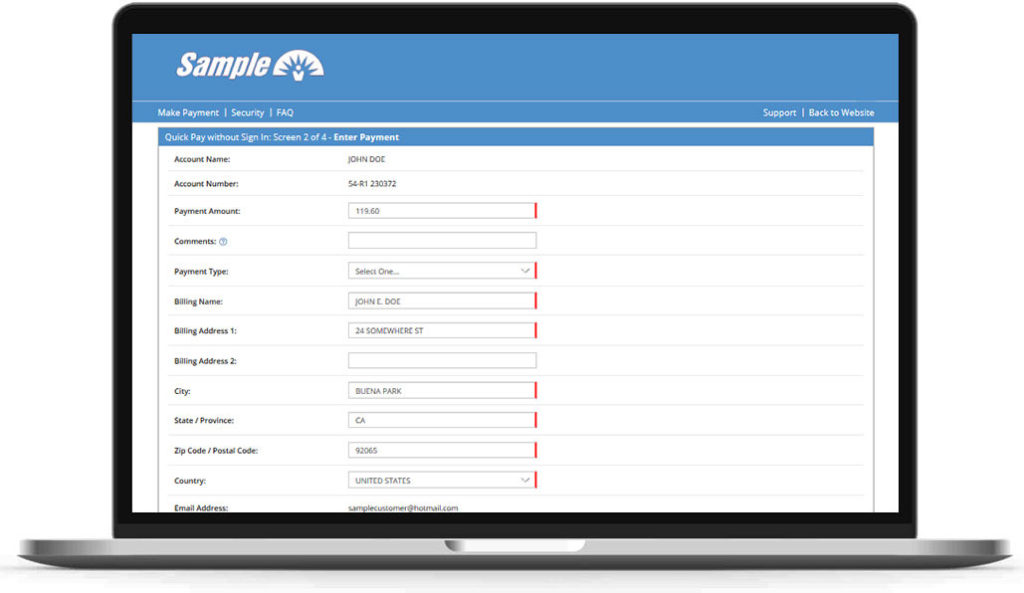 MyOnlineBill | Quick Pay