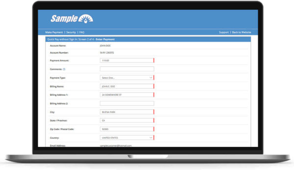 MyOnlineBill | Quick Pay